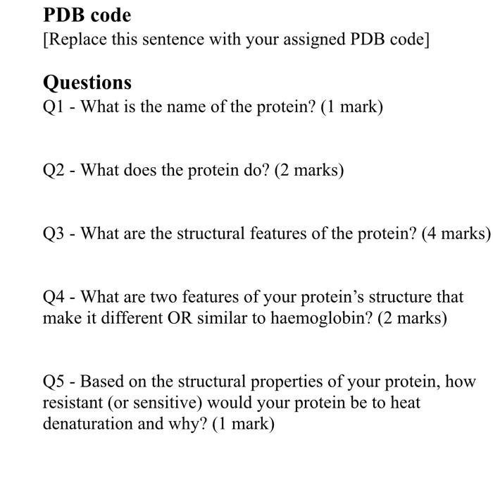 Solved PDB code [Replace this sentence with your assigned | Chegg.com