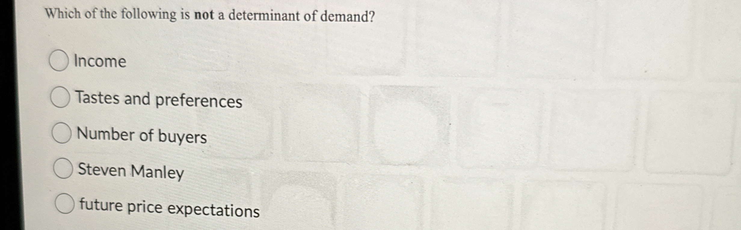 Solved Which of the following is not a determinant of | Chegg.com