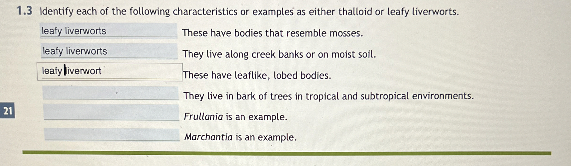 Solved 1.3 ﻿Identify each of the following characteristics | Chegg.com