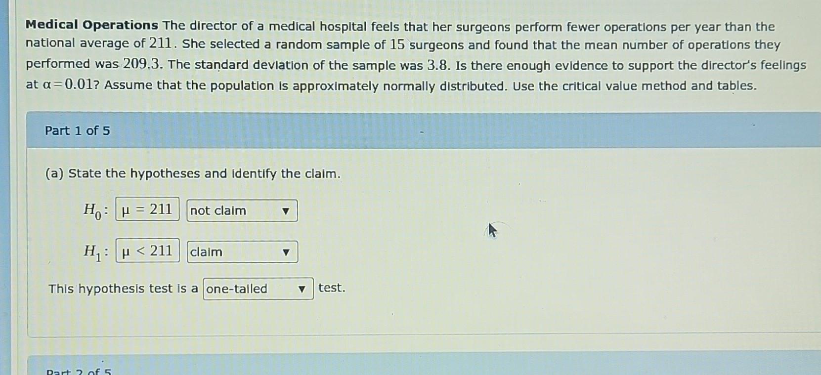 Solved Medical Operations The director of a medical hospital | Chegg.com