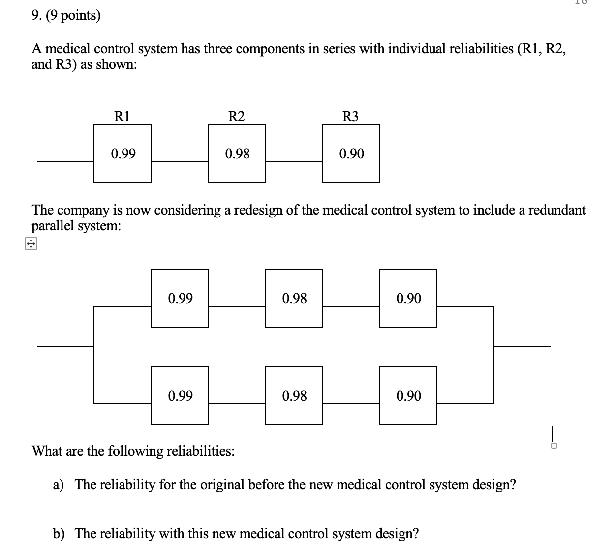 Solved What are the following reliabilities:a) ﻿The | Chegg.com