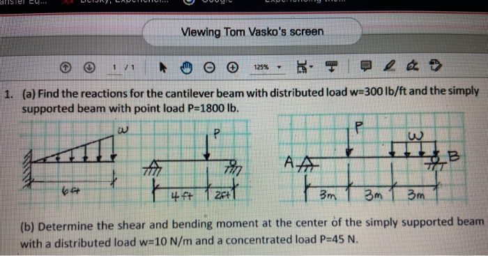 Solved Viewing Tom Vasko's screen 1 1 125% 1. (a) Find the | Chegg.com