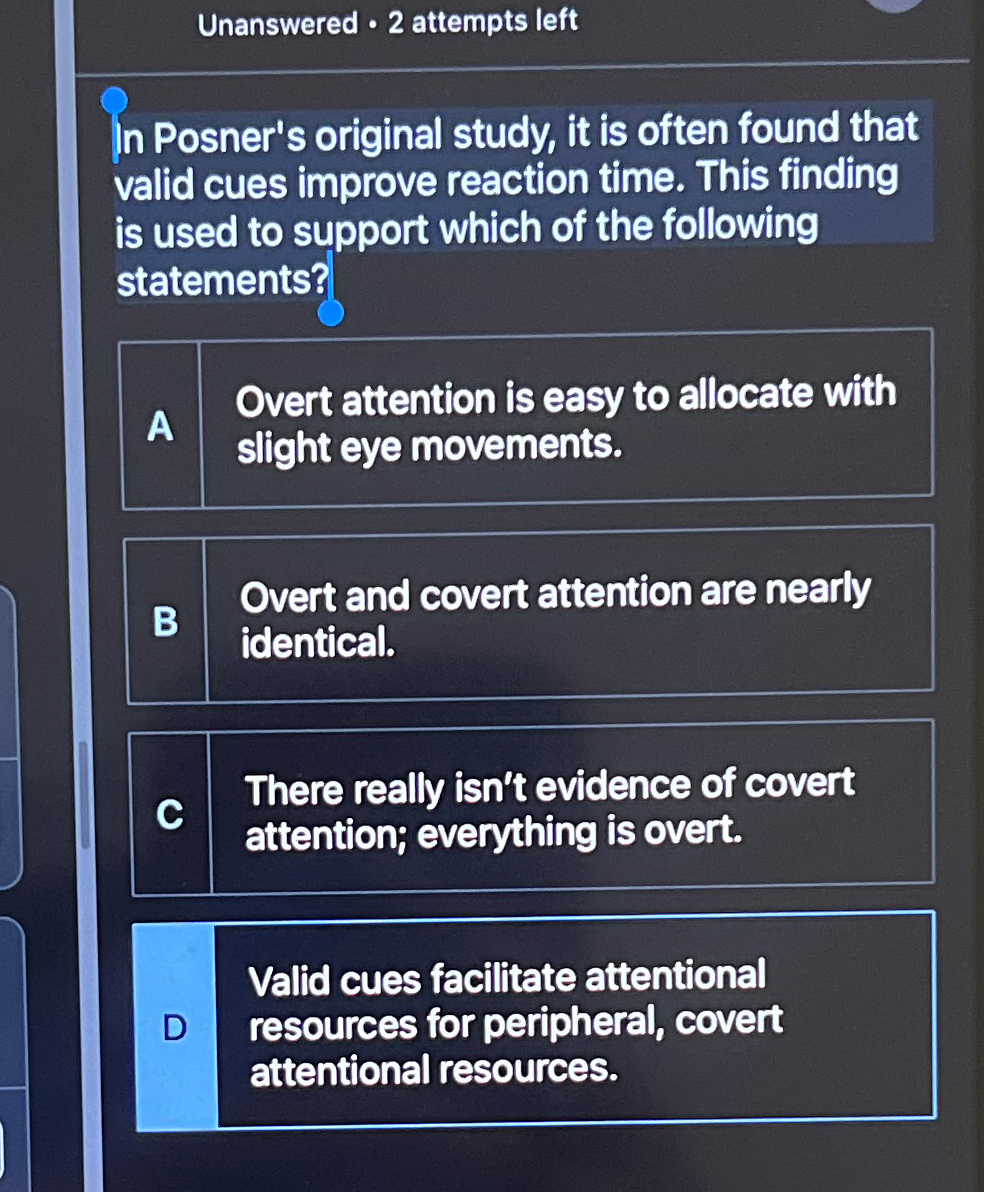 Solved Unanswered *2 ﻿attempts leftIn Posner's original | Chegg.com