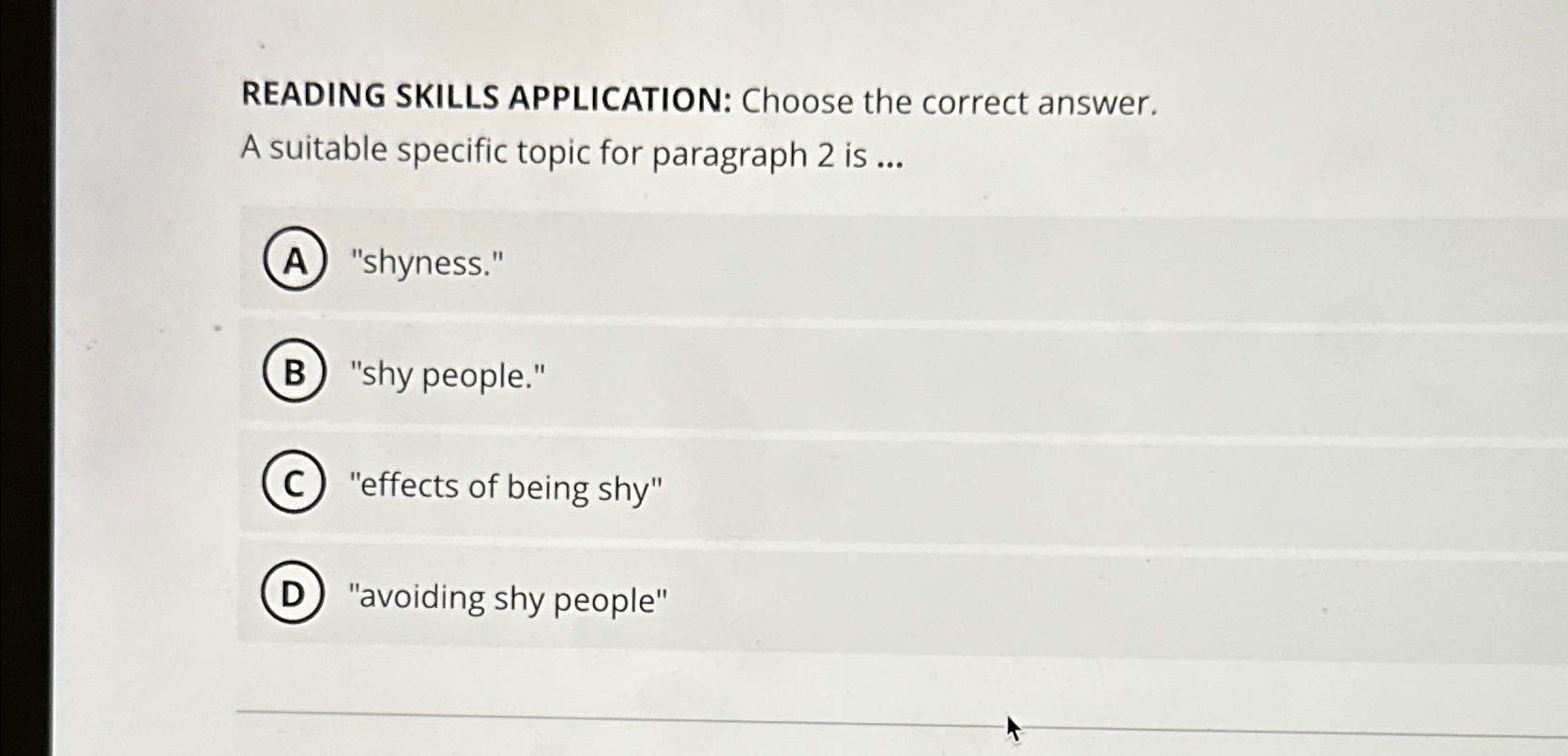 Solved READING SKILLS APPLICATION: Choose the correct | Chegg.com