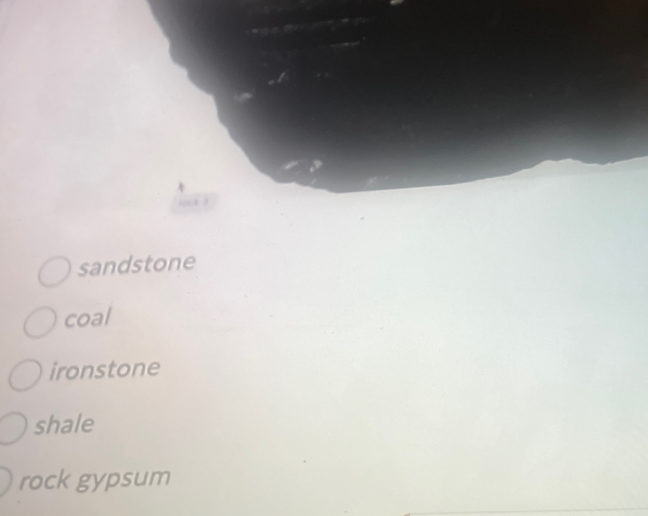 Solved ﻿sandstonecoatironstone ﻿shalerock gypsum | Chegg.com