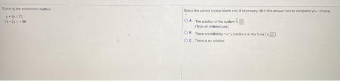 Solved 5ive by the substimethod Select the correct choice | Chegg.com