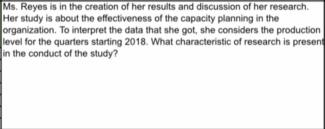 Solved Ms. ﻿Reyes is in the creation of her results and | Chegg.com