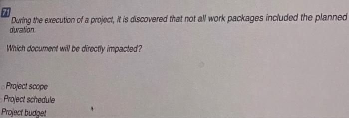Solved 70 A project is nearing completion, and the entire | Chegg.com