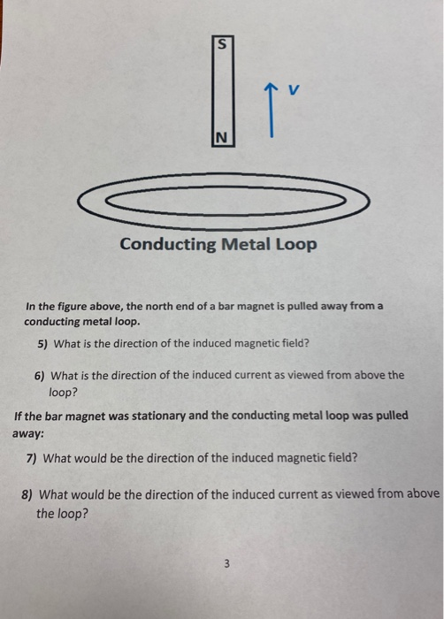 Solved Conducting Metal Loop In the figure above, the north | Chegg.com