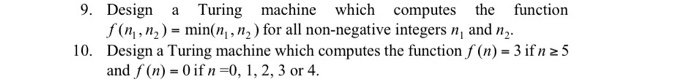 Solved 1. Design a Turing machine which recognizes the | Chegg.com
