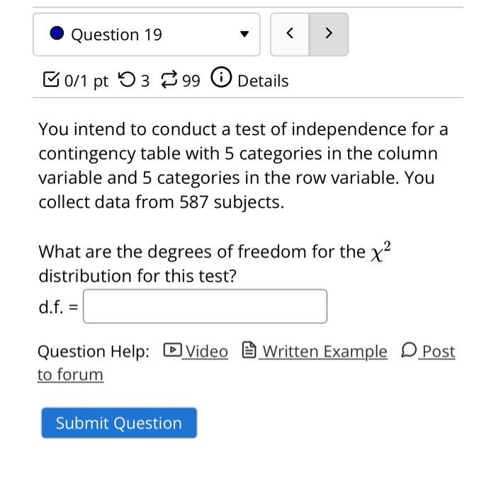 Solved You intend to conduct a test of independence for a | Chegg.com