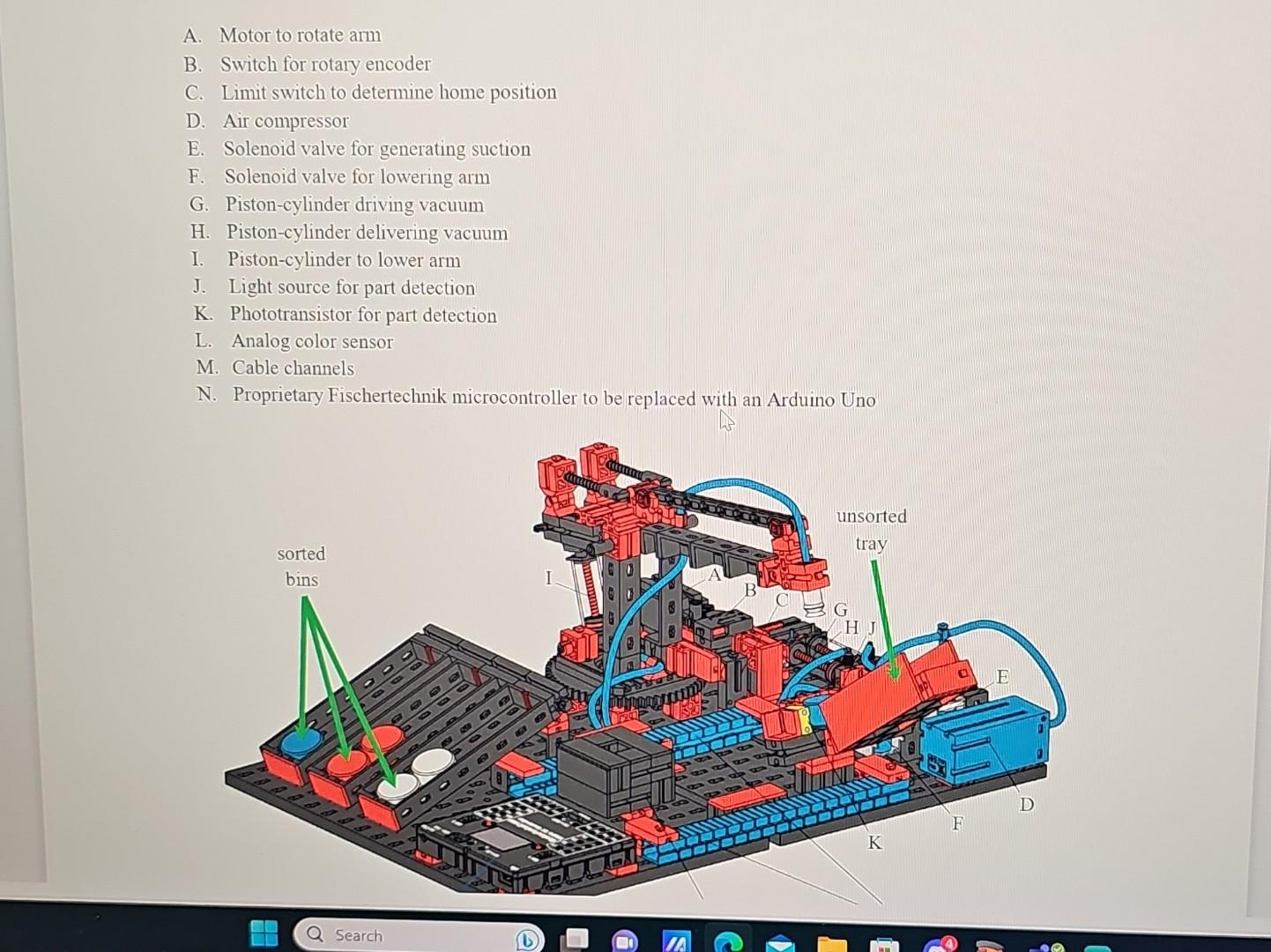 Solved A. Motor to rotate arm B. Switch for rotary encoder | Chegg.com