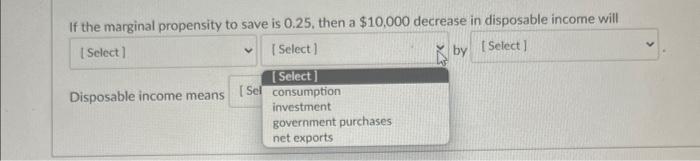 Solved If the marginal propensity to save is 0.25 , then a | Chegg.com
