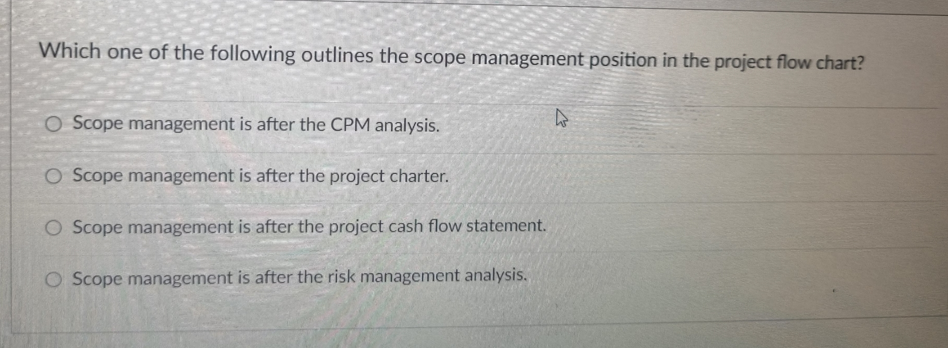 Solved Which one of the following outlines the scope | Chegg.com