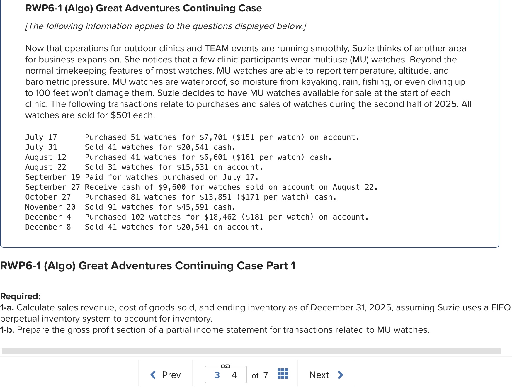 Solved RWP6-1 (Algo) ﻿Great Adventures Continuing Case[The | Chegg.com