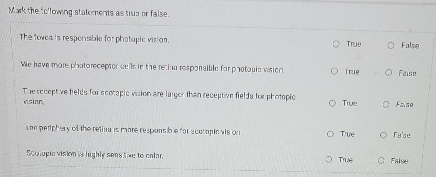 Solved Mark the following statements as true or false. The | Chegg.com