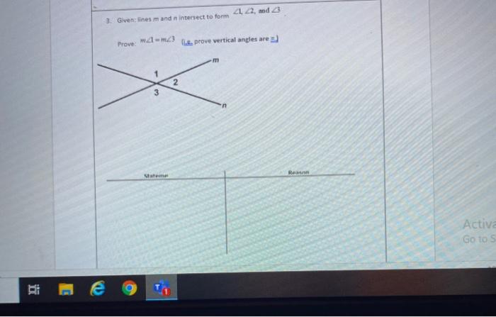 Solved 3. Given: lines and an intersect to form 4122, and 2 | Chegg.com