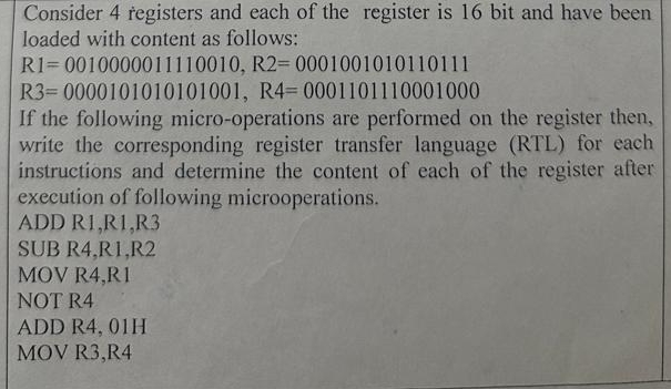 Solved Consider 4 ﻿registers and each of the register is 16 | Chegg.com