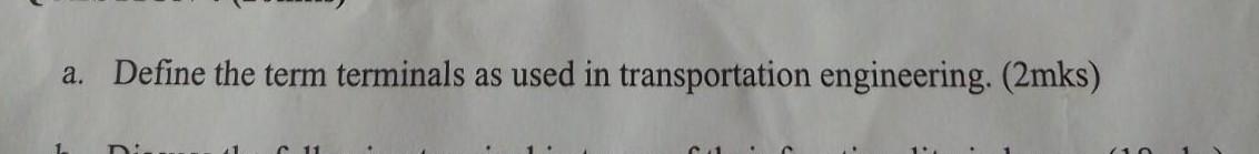 Solved a. Define the term terminals as used in | Chegg.com