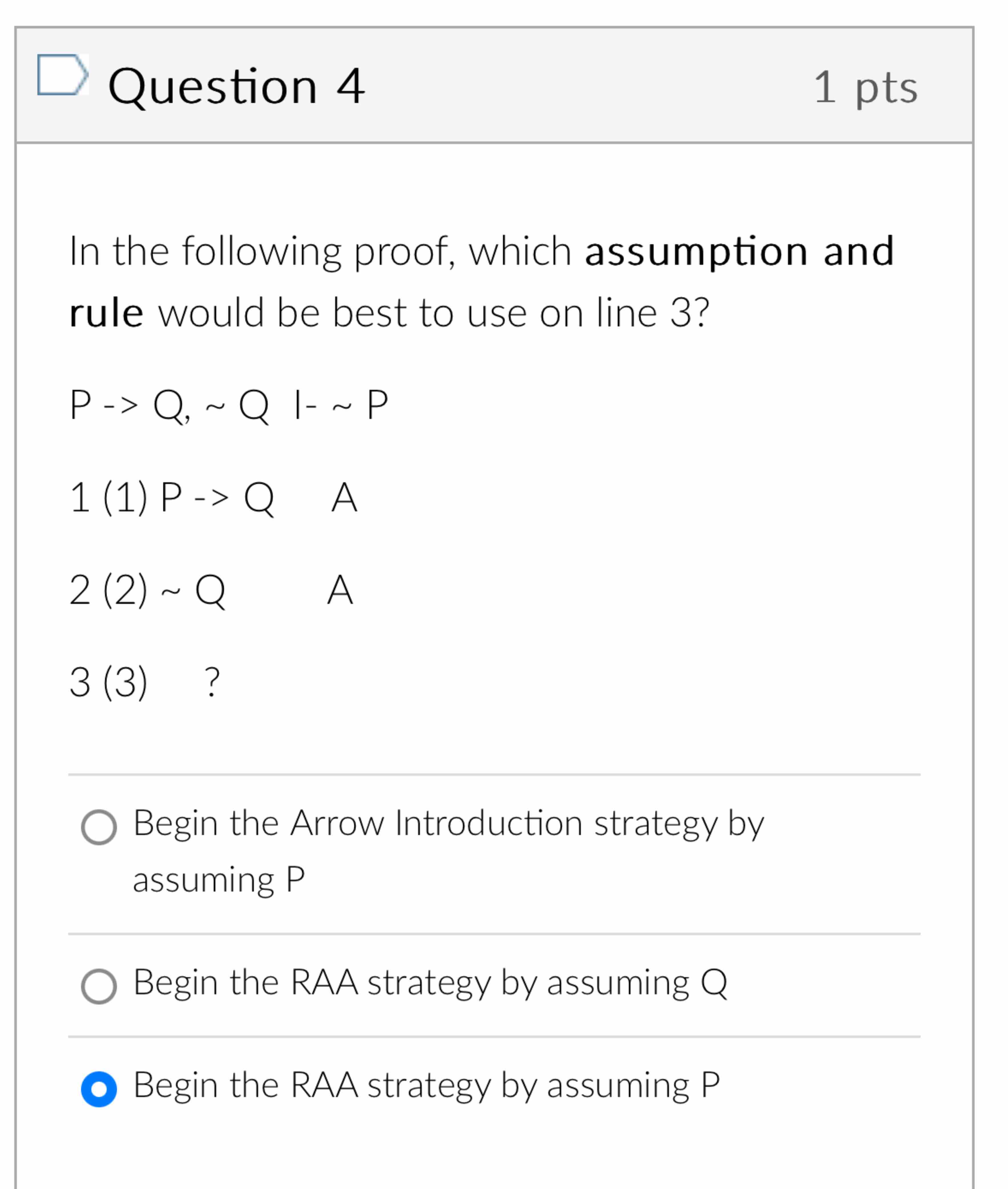 Solved Question 4In the following proof, which assumption | Chegg.com