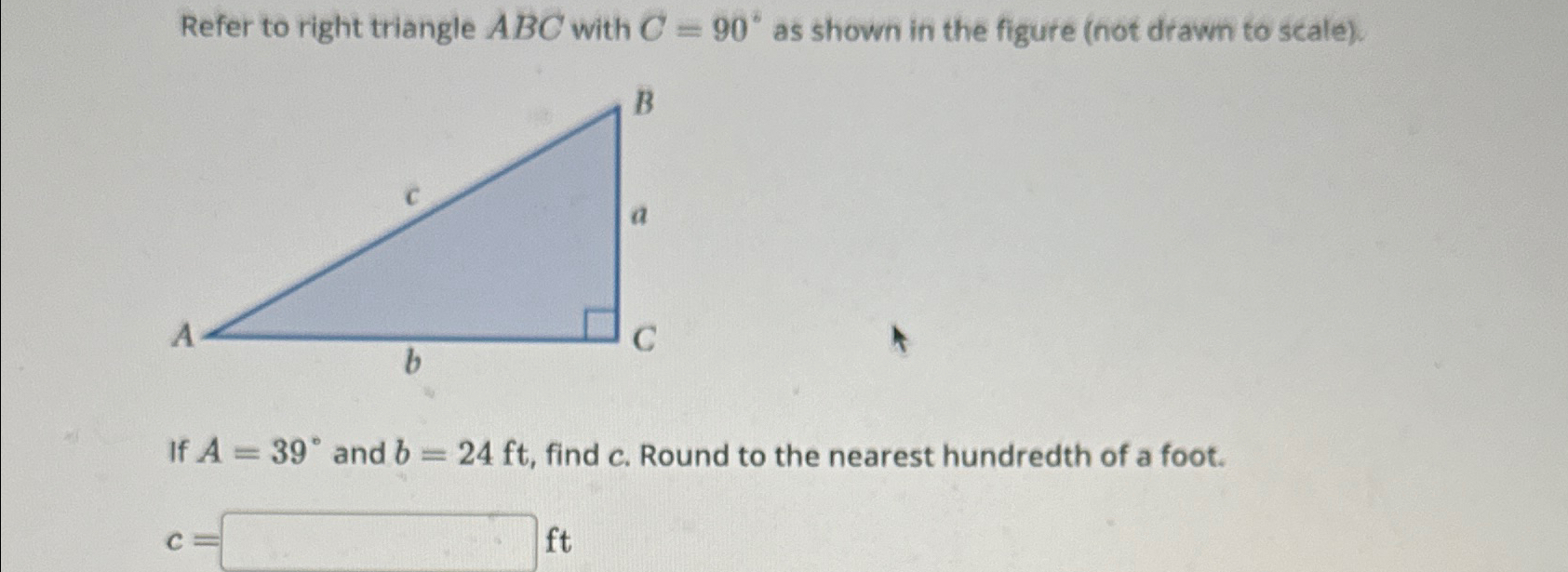 Solved Refer to right triangle ABC with C=90\\\\deg as | Chegg.com