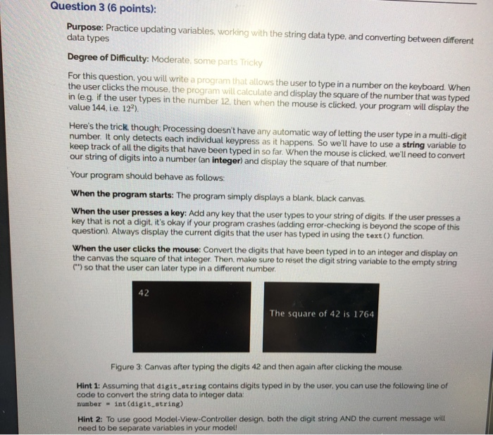 Question 3 (6 points): Purpose: Practice updating | Chegg.com