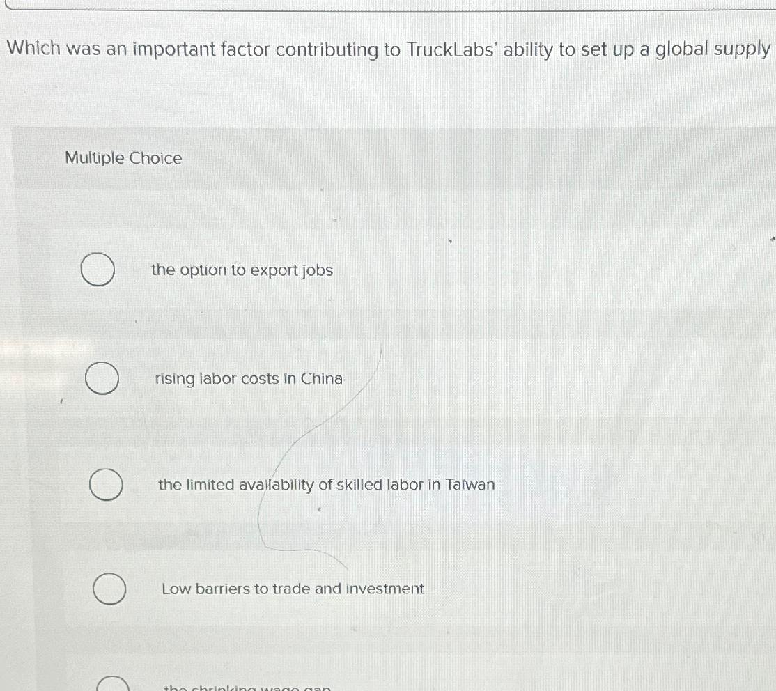 Solved Which was an important factor contributing to | Chegg.com