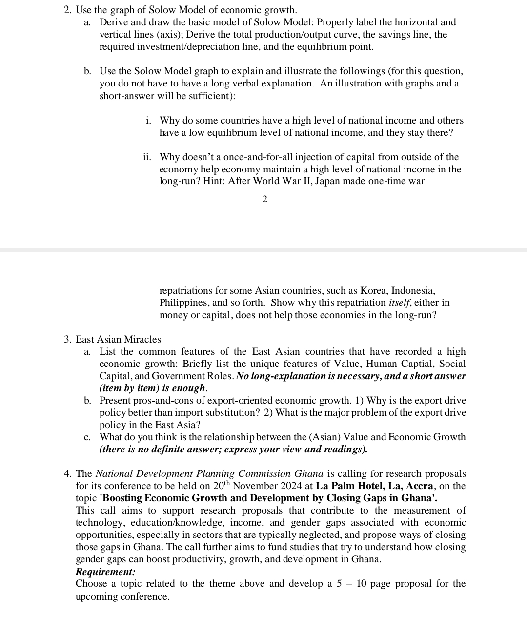 Solved Use the graph of Solow Model of economic growth.a. | Chegg.com