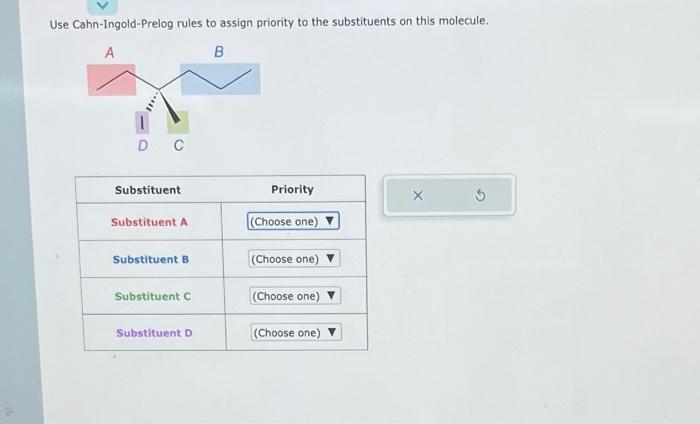 Solved Use Cahn Ingold Prelog Rules To Assign Priority To