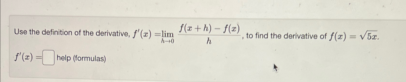 Solved Use the definition of the derivative, | Chegg.com