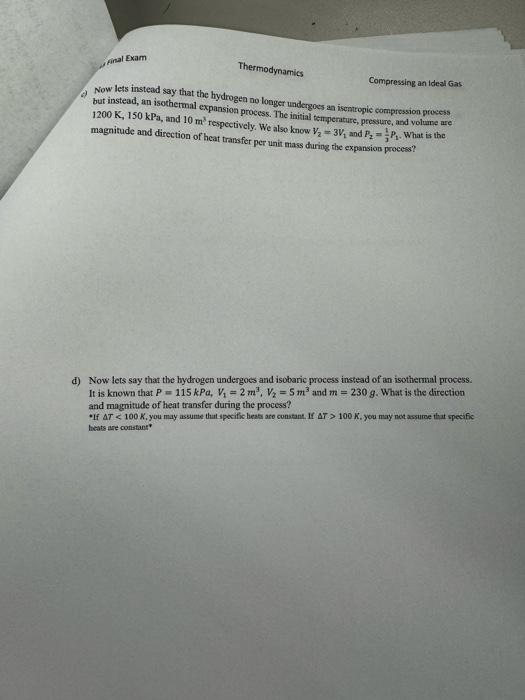 Solved 13 Final Exam Thermodynamics Final Exam Review Chegg