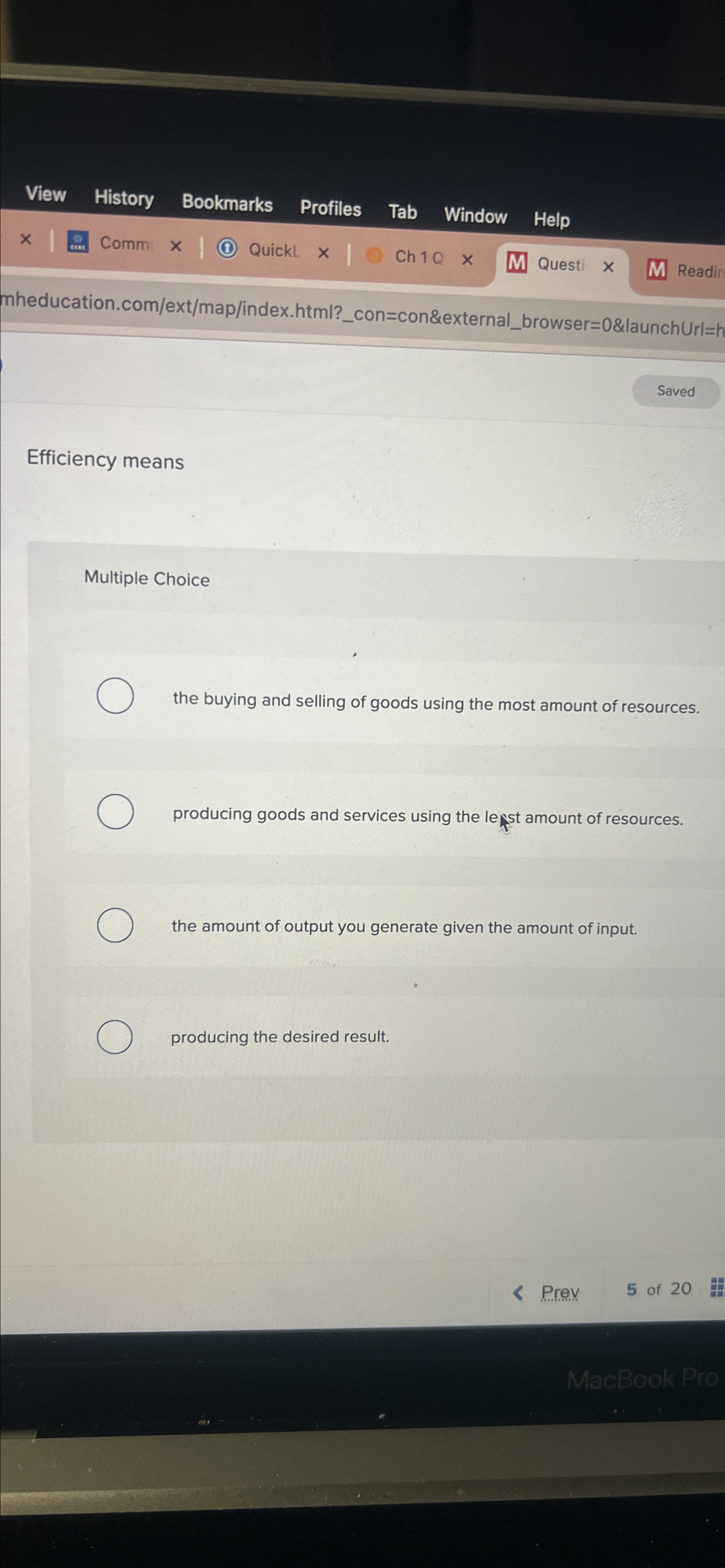 Solved Efficiency meansMultiple Choicethe buying and selling | Chegg.com