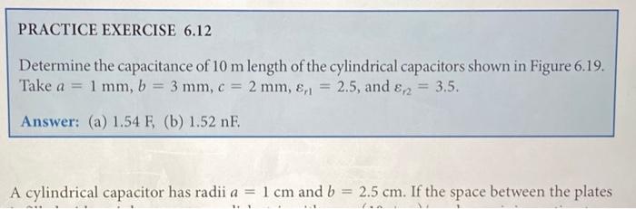 Solved Determine the capacitance of 10 m length of the | Chegg.com