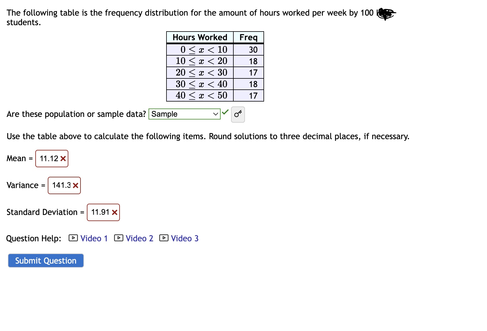 Solved Use the table above to calculate the following items. | Chegg.com