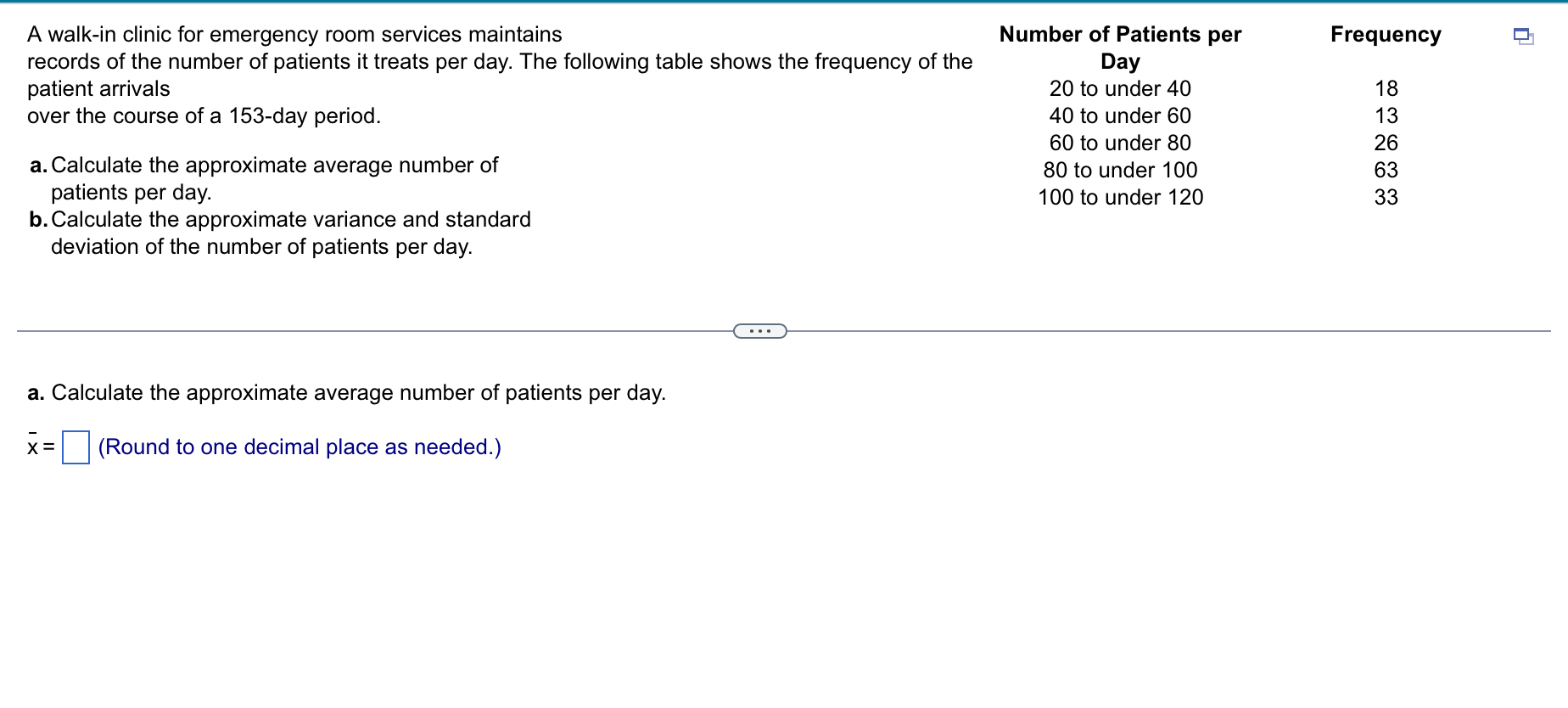 Solved a. ﻿Calculate the approximate average number of | Chegg.com