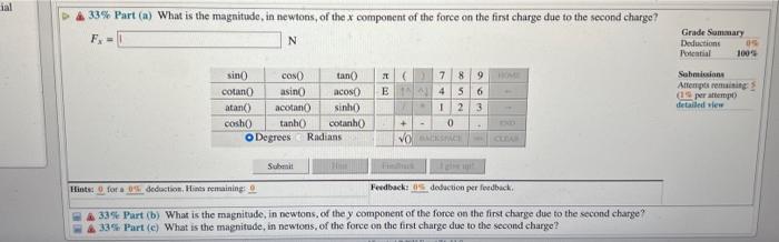 Solved (25\%) Problem 4: A first charge, q1=28.1μC, is | Chegg.com