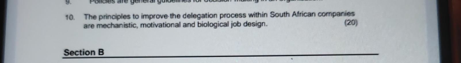 Solved The principles to improve the delegation process | Chegg.com