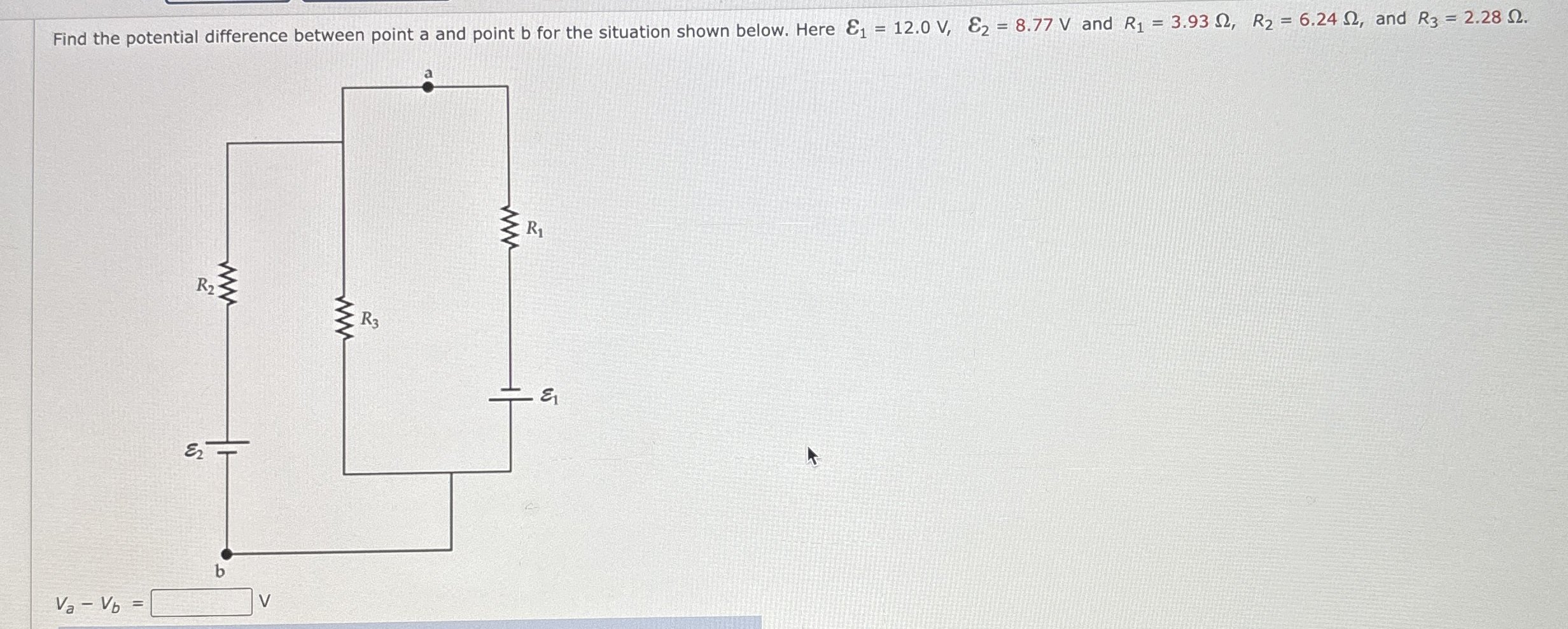 Solved Find the potential difference between point a and | Chegg.com