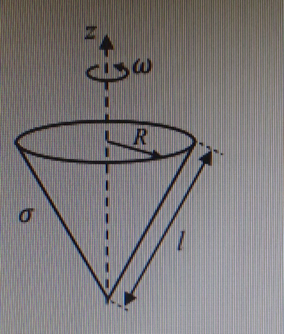Solved A hollow insulating cone with charge density o on its | Chegg.com