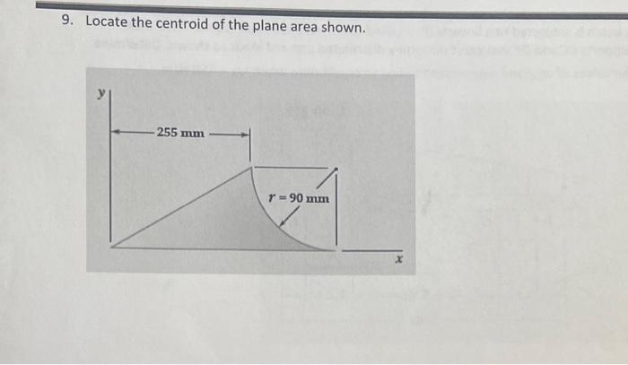 Solved 9. Locate the centroid of the plane area shown. | Chegg.com