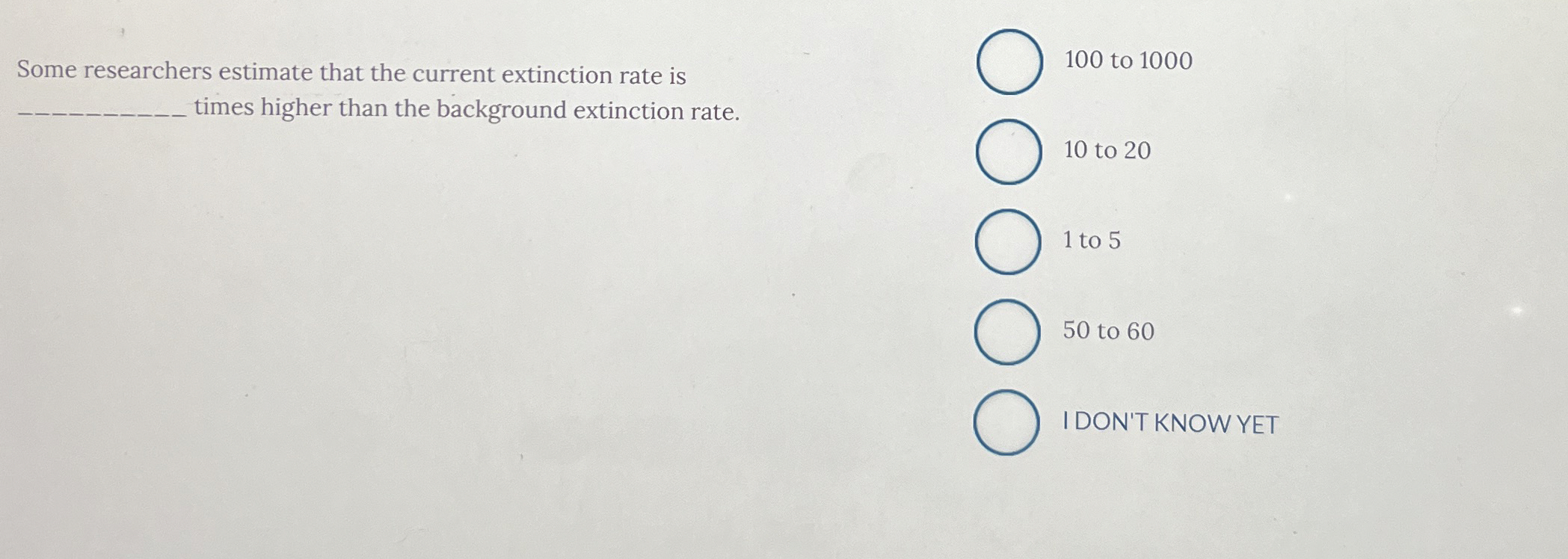 Solved Some researchers estimate that the current extinction | Chegg.com