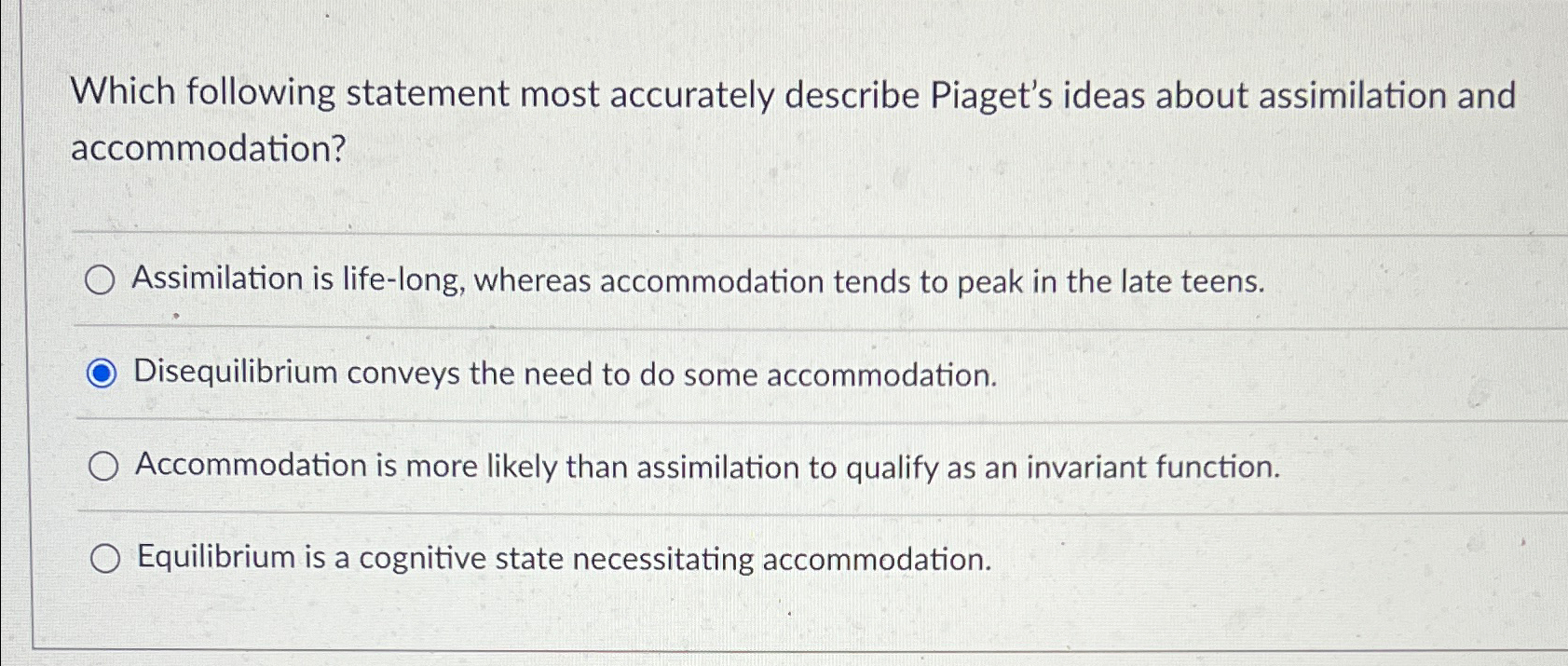 Solved Which following statement most accurately describe | Chegg.com