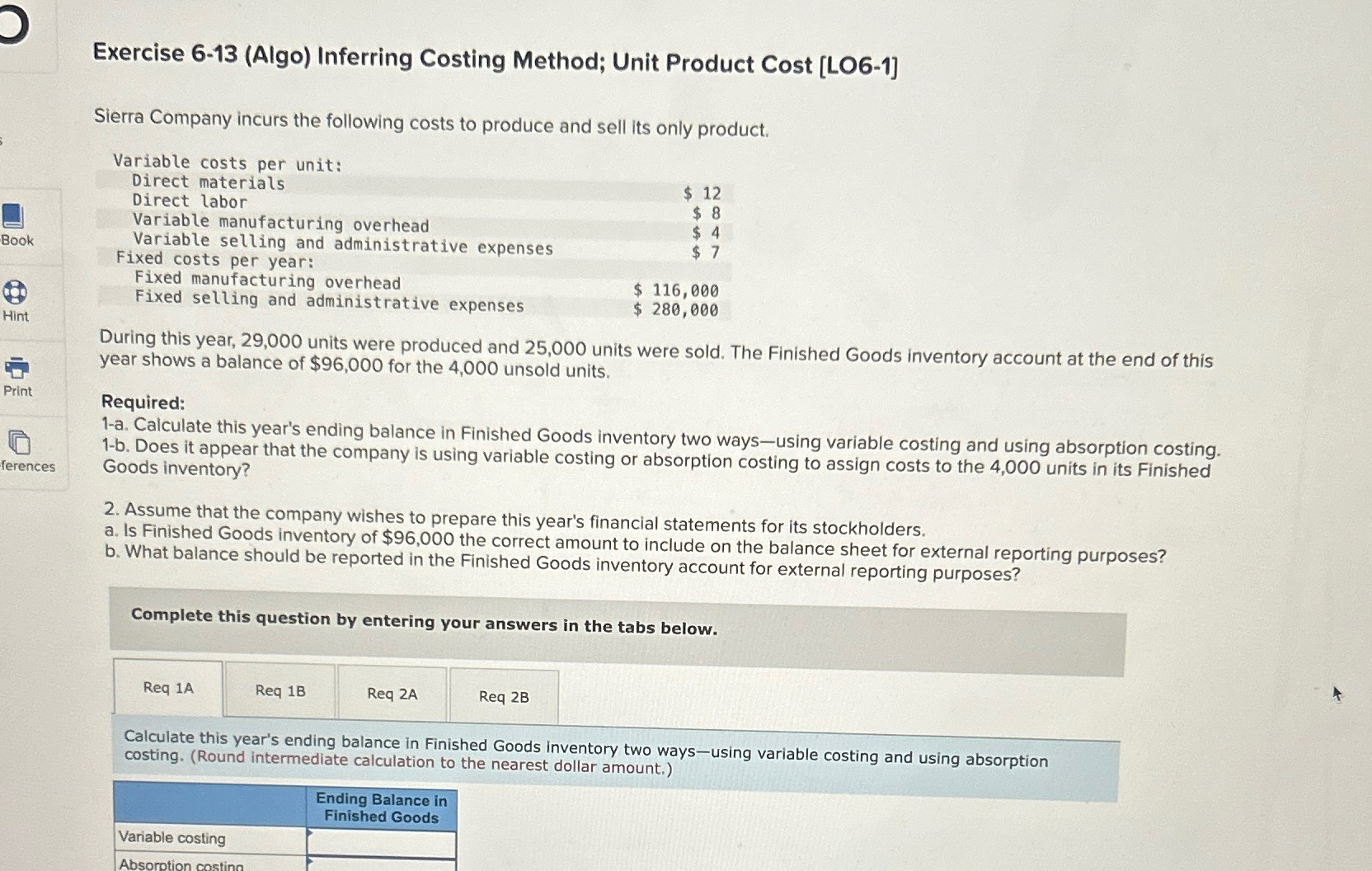 Solved Exercise 6-13 (Algo) ﻿Inferring Costing Method; Unit | Chegg.com
