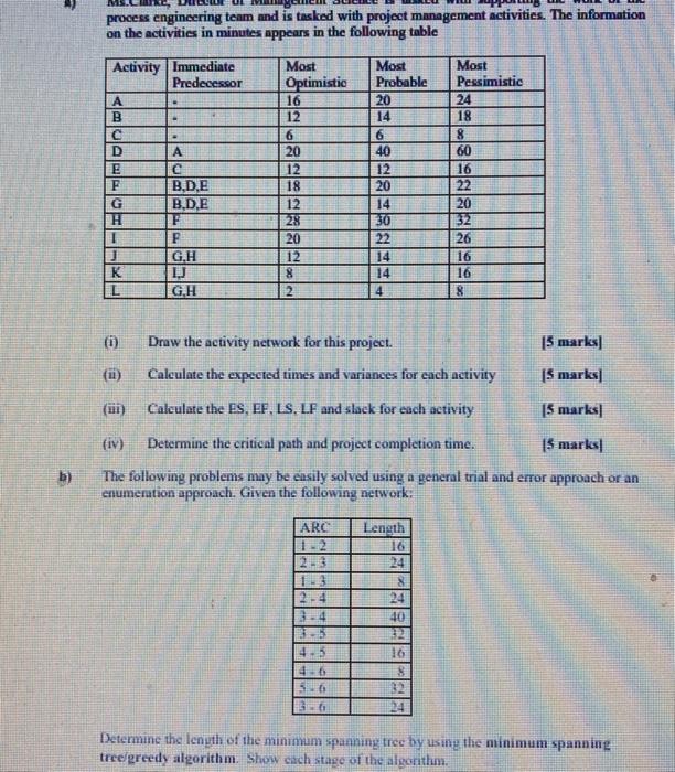 Solved process engineering team and is tasked with projoct | Chegg.com