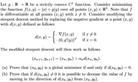 Let g:R→R ﻿be a strictly convex C1 ﻿function. | Chegg.com