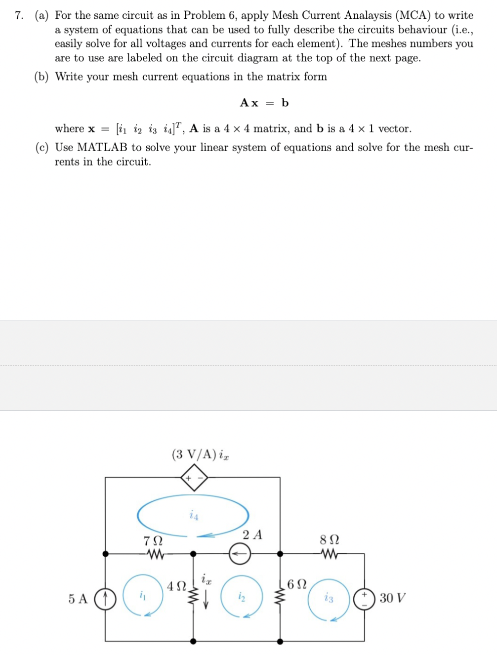 Solved (a) ﻿For the same circuit as in Problem 6, ﻿apply | Chegg.com