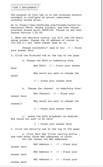 Solved //Lab 3 Assignment// The purpose of this lab is to | Chegg.com