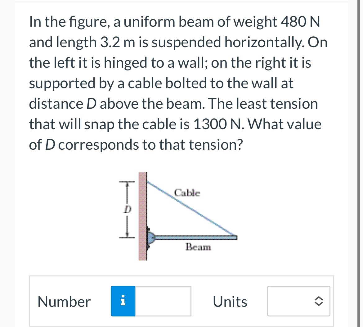Solved In the figure, a uniform beam of weight 480 ﻿N and | Chegg.com
