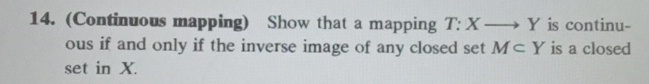 (Continuous mapping) ﻿Show that a mapping | Chegg.com