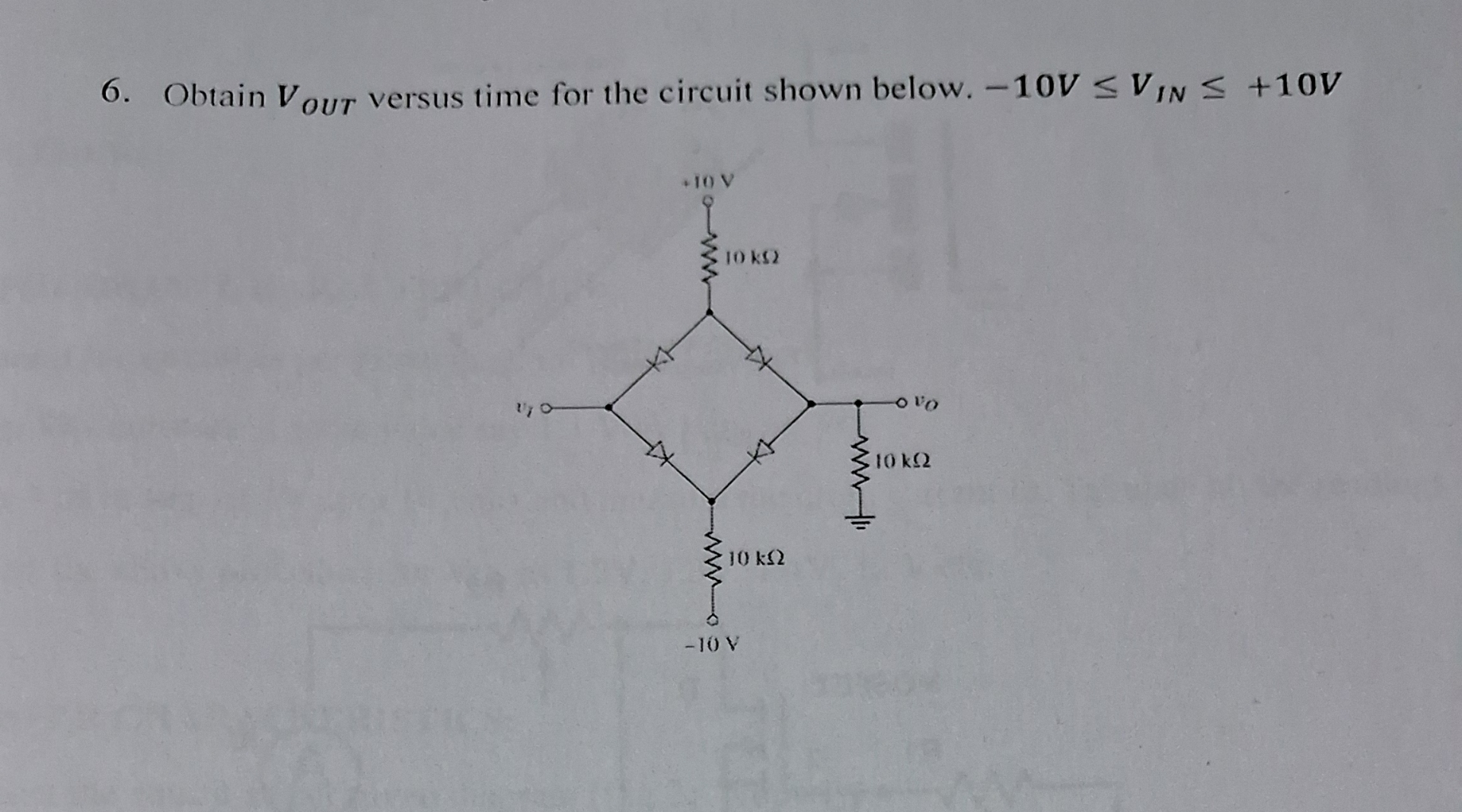 Solved Obtain VOUT ﻿versus time for the circuit shown | Chegg.com
